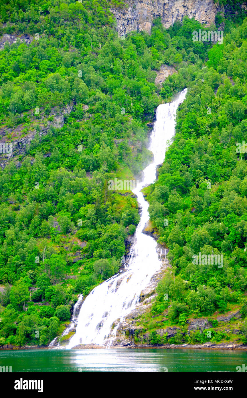 waterfalls in the fjords of Norway Stock Photo - Alamy