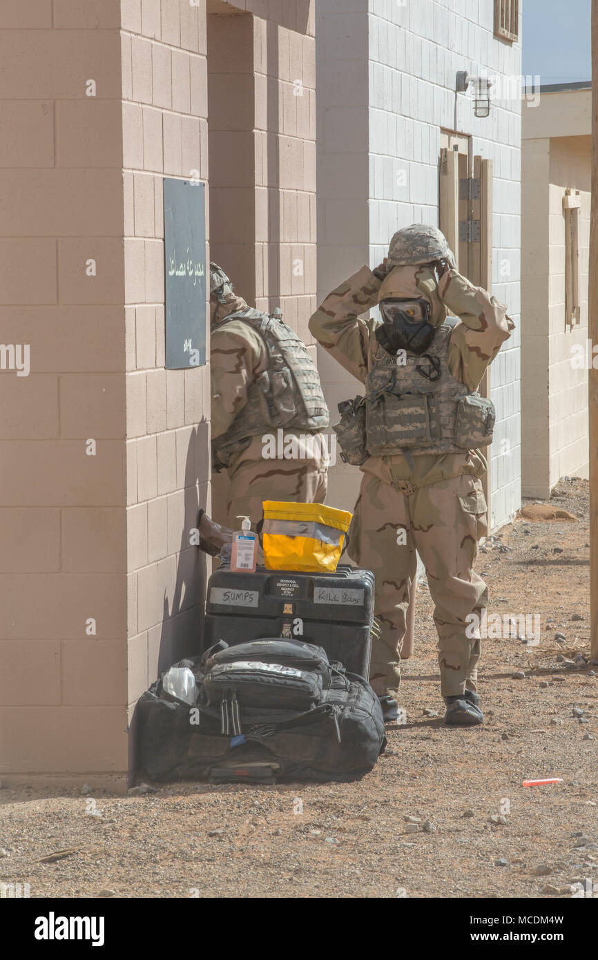 A United States Soldier assigned to 48th Chemical Brigade, Inspects the ...