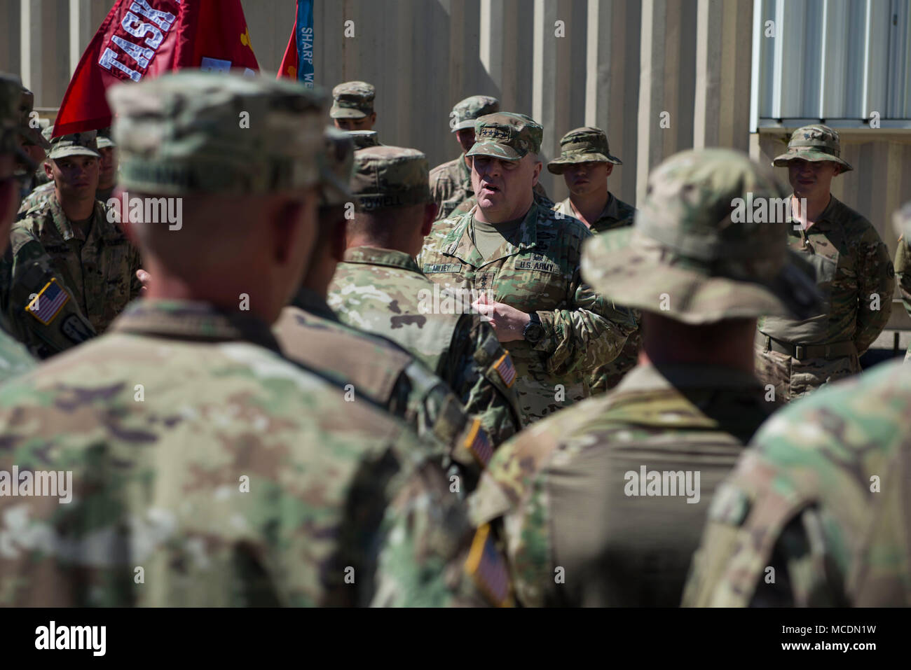 U.S. Army Chief of staff of the Army Gen. Mark A. Milley, speaks with ...