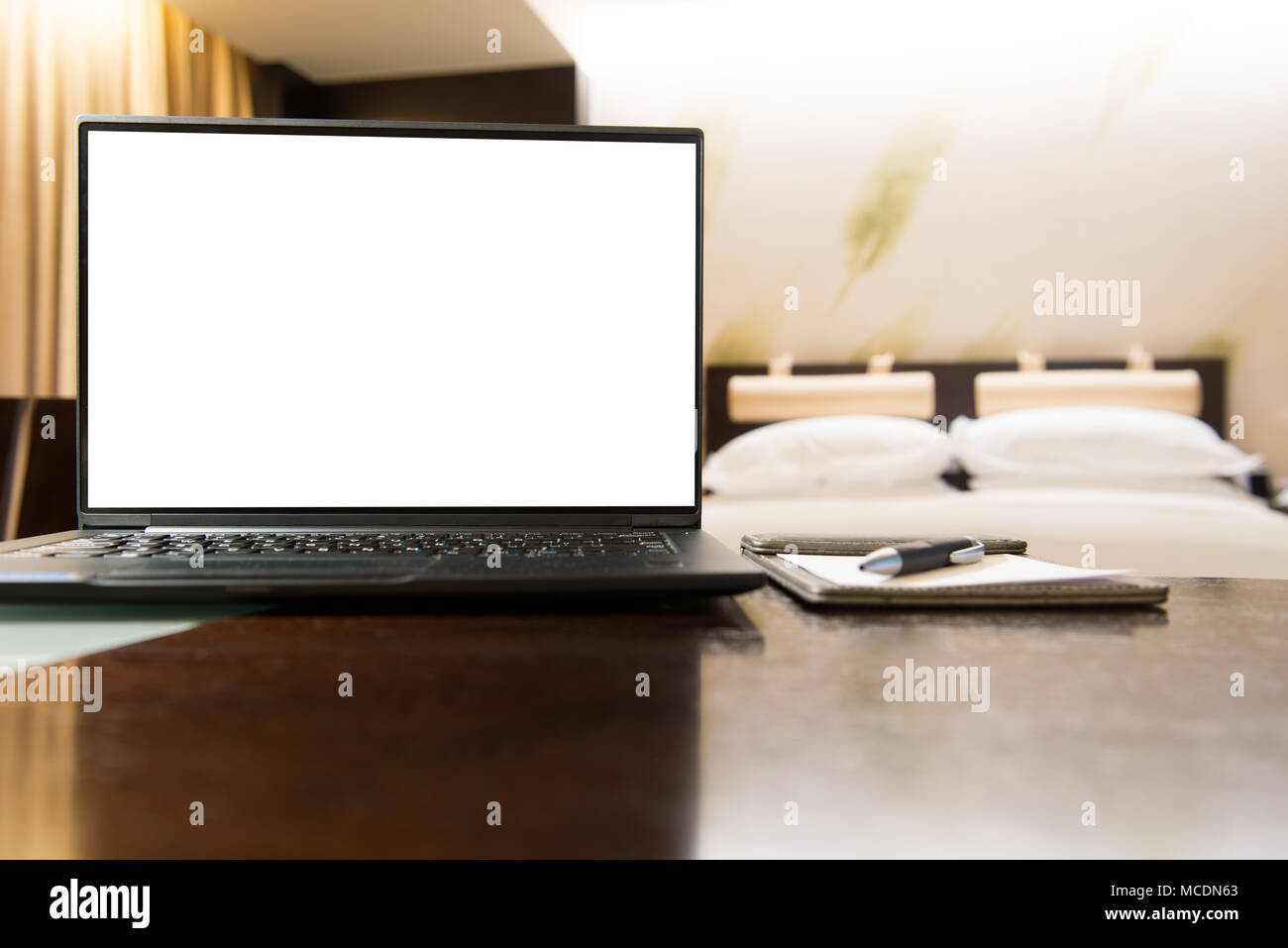 Hotel bed computer hi-res stock photography and images - Alamy
