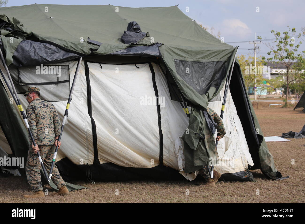 Marine Air Support Squadron 2 Marines setup a direct air support center ...