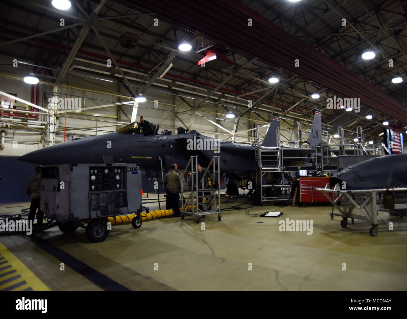 48th Equipment Maintenance Squadron Airmen inspect an F-15E Strike ...