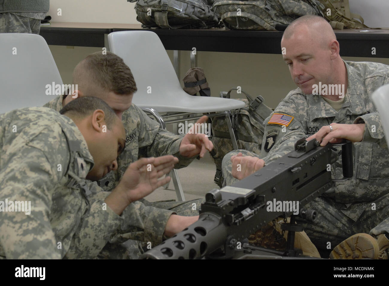 U.S. Army Reserve Troop List Unit Soldiers assemble an M2 machine gun during Primary ...