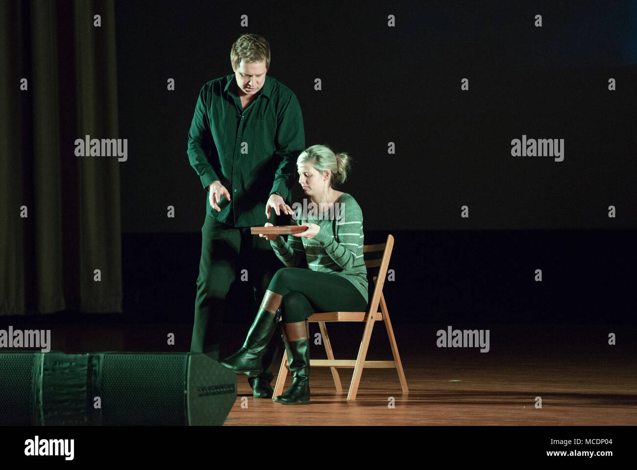 Magician and Illusionist Mike Super gives instructions to Shannon ...