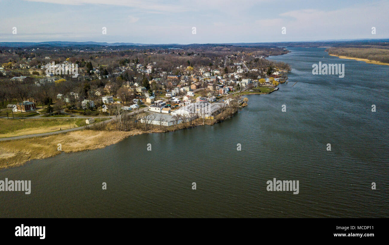 Aerial view of Athens, New York, USA Stock Photo - Alamy