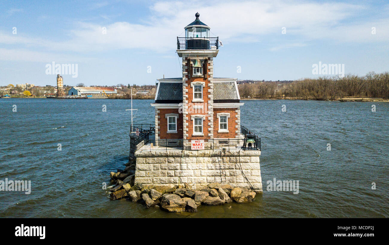 Hudson Athens Lighthouse, Hudson River, New York, USA Stock Photo - Alamy