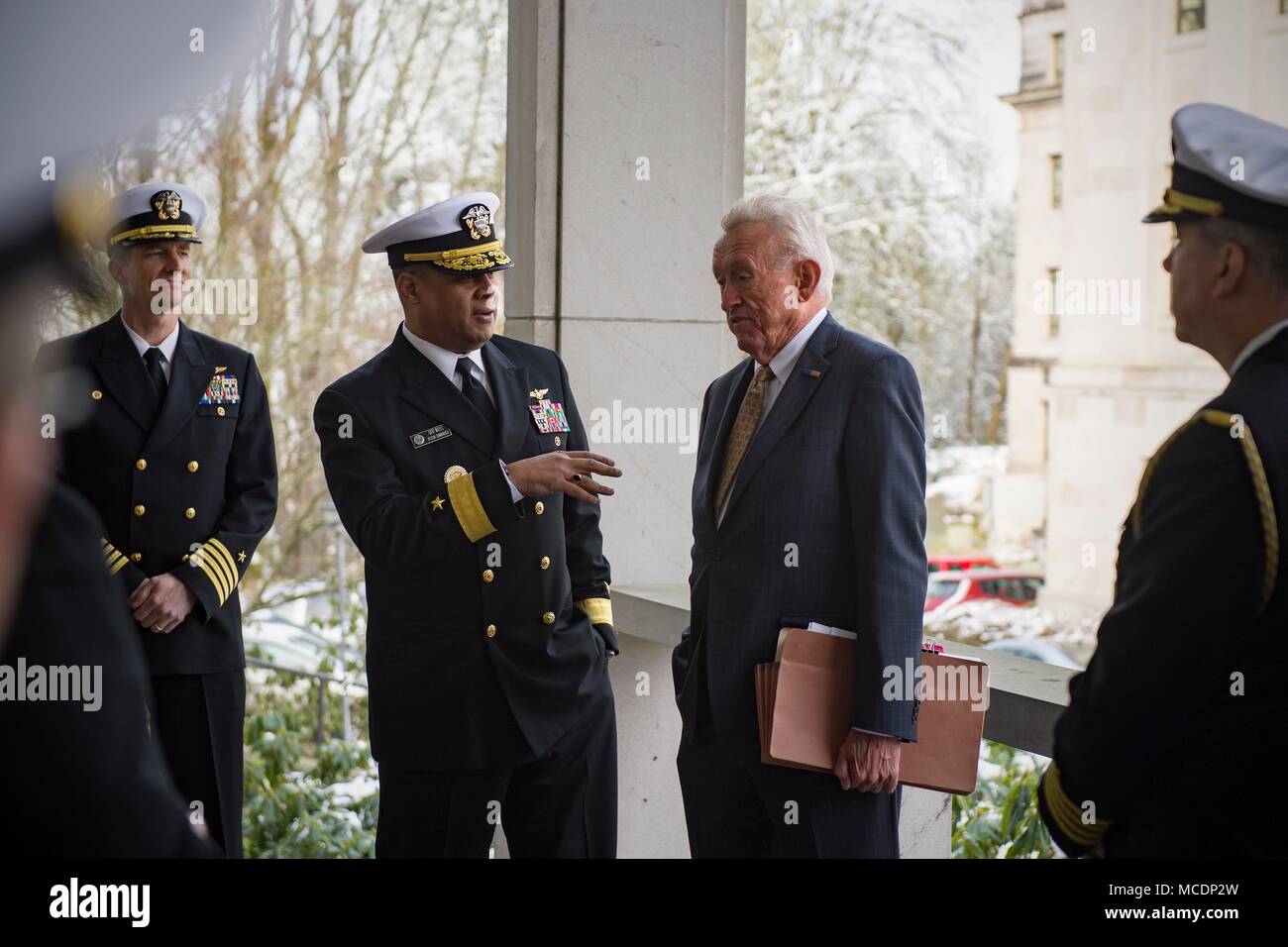 180221-N-EH218-0002 OLYMPIA, Wash. (Feb. 21, 2018) – Rear Adm. Gary ...