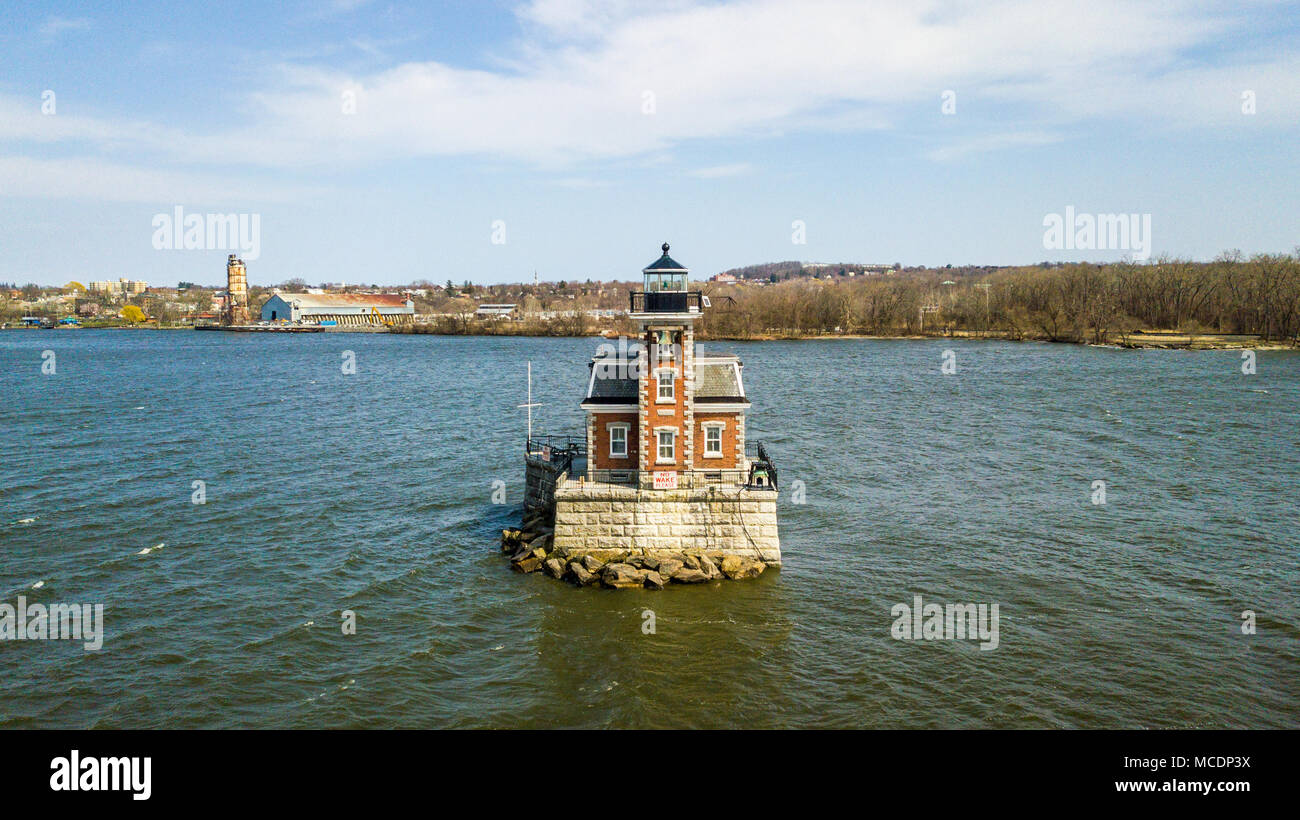 Hudson Athens Lighthouse, Hudson River, New York, USA Stock Photo - Alamy