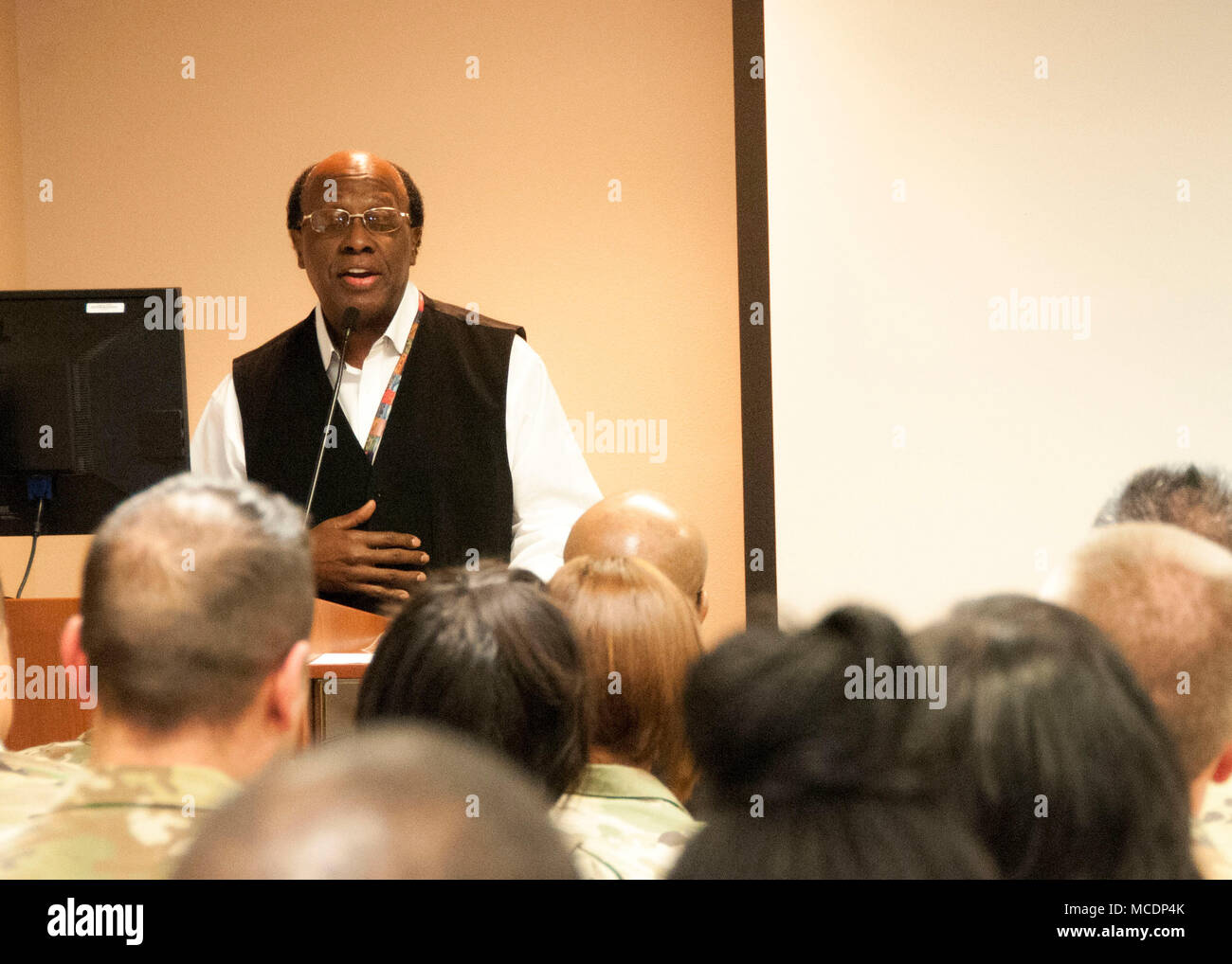 Myron Rabb, Patient Administration Division, performs a rendition of ...