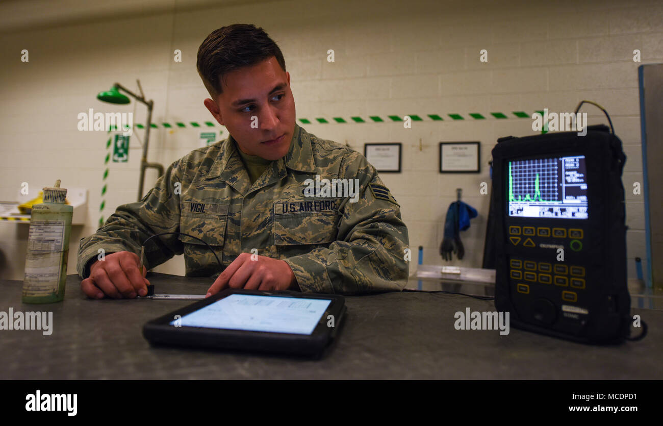 U.S. Air Force Senior Airman Michael Vigil, 355th Equipment Maintenance ...
