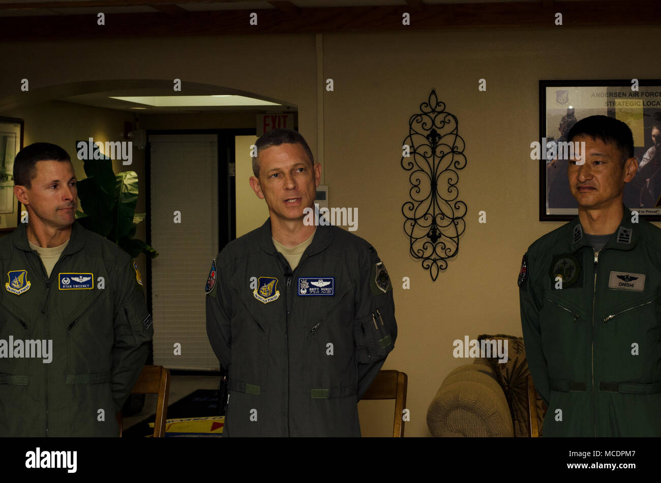 ANDERSON AIR FORCE BASE, Guam (Feb. 21, 2018) - From left, U.S. Air ...