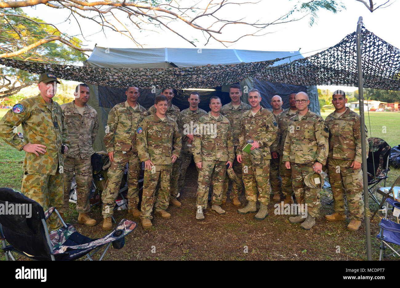 U.S. Air Force and Royal Australian Air Force (RAAF) members pose for a ...