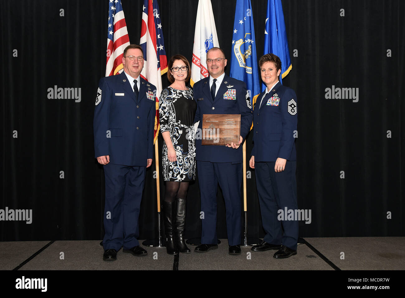 Chief Master Sgt. Monty D. Monteau, assigned to the 178th Wing, poses ...