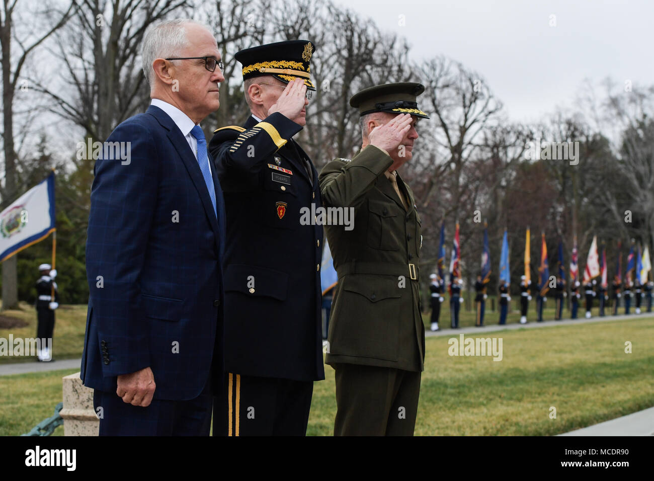 A Full Honors Wreath Laying Ceremony is held honoring Malcolm Turnbull ...