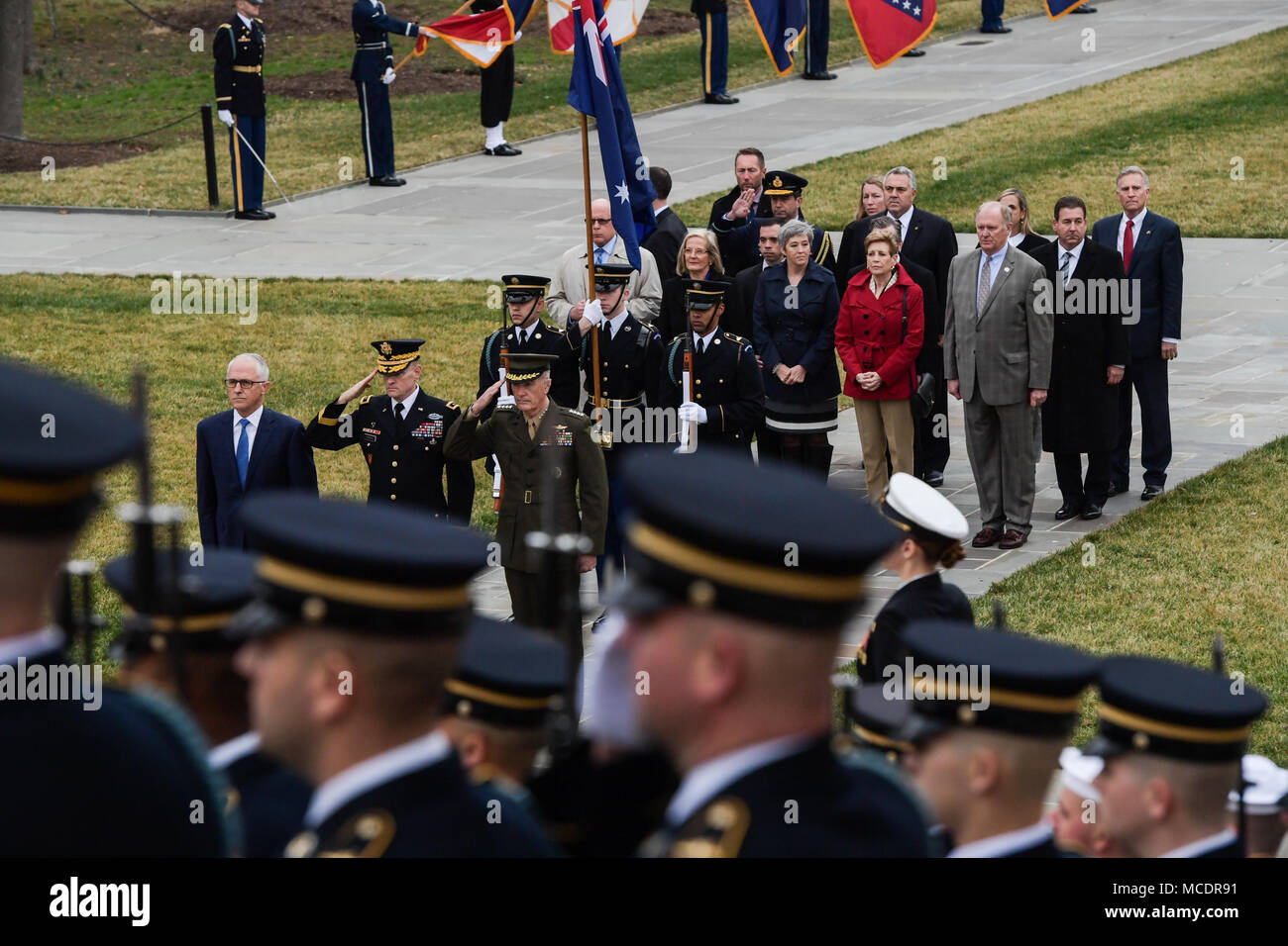 A Full Honors Wreath Laying Ceremony is held honoring Malcolm Turnbull ...