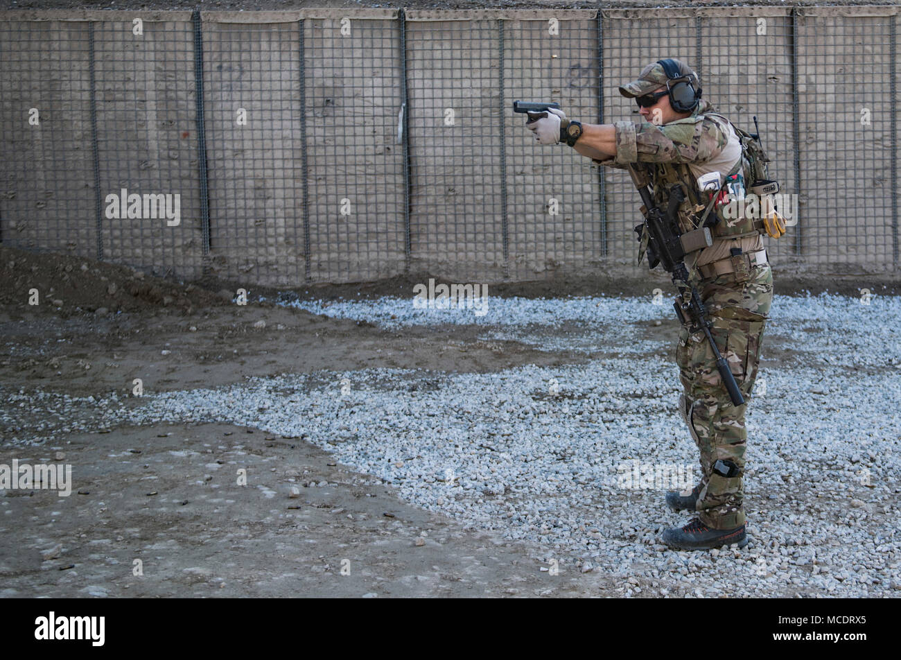 A U.S. Air Force combat rescue officer, assigned to the 83rd ...