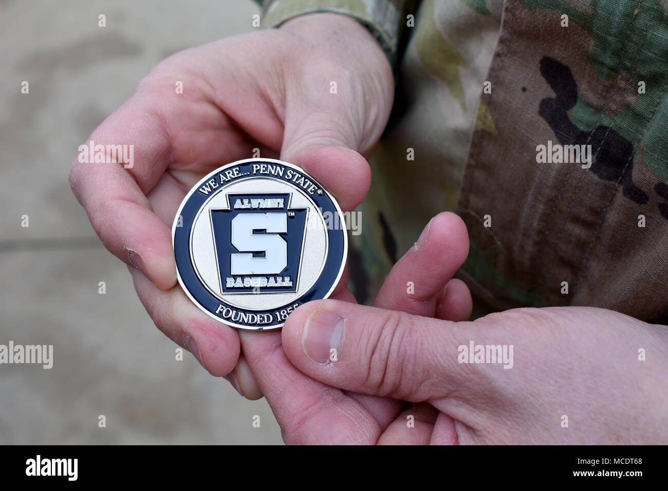The Penn State baseball challenge coin was presented to Brig. Gen ...