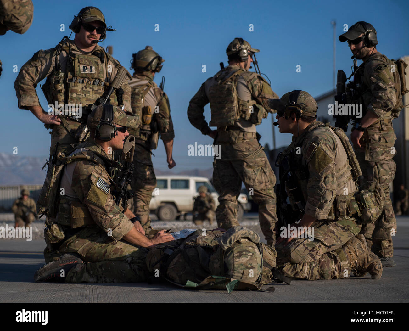 U.S. Air Force pararescuemen, assigned to the 83rd Expeditionary Rescue ...