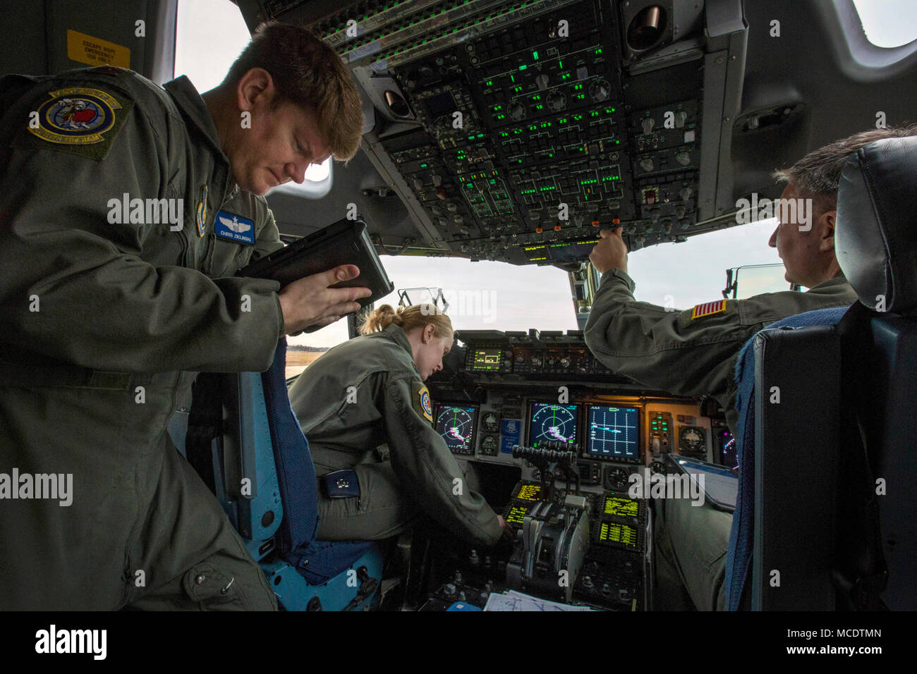 U.S. Air Force Maj. Christopher R. Zielinski, left, Capt. Maggie R ...