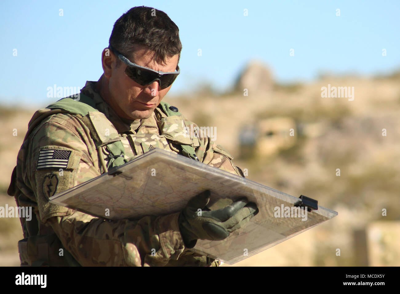 A U.S. Soldier assigned to 1st Squadron, 3rd Cavalry Regiment, takes ...