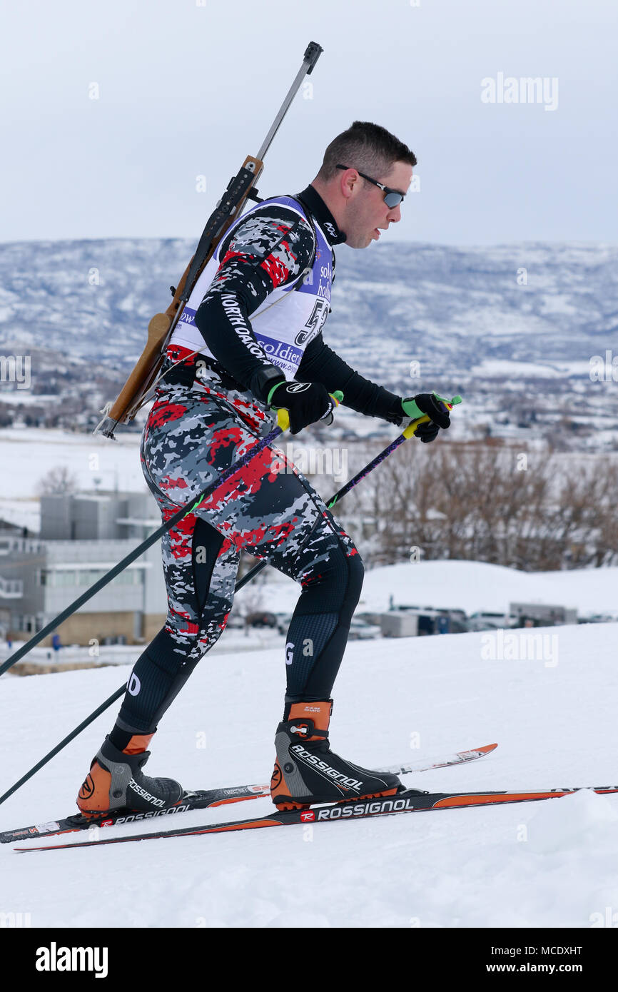 The pursuit event of the 2018 Chief National Guard Bureau Biathlon ...