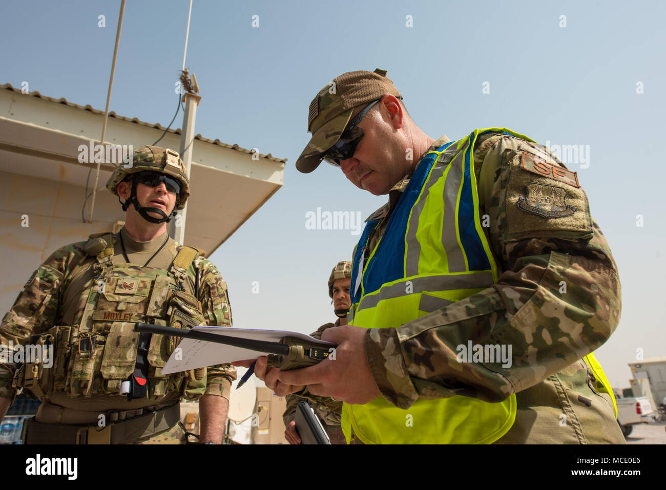 Members of the 379th Expeditionary Security Forces Squadron are ...