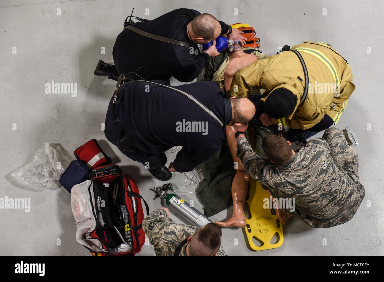 Firefighters with the 193rd Special Operations Civil Engineering ...