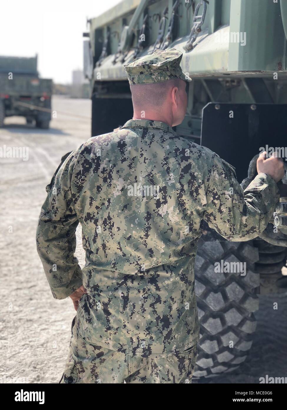 Equipment Operator Consructionman Robert Bozarth, a Seabee assigned to ...