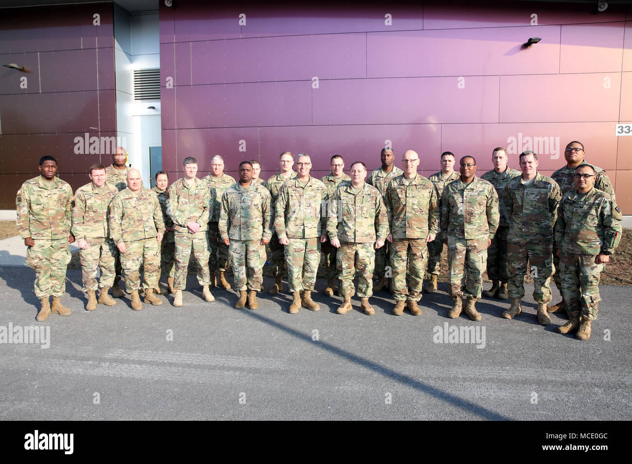 U.S. Army warrant officers from across Europe and Africa pose for a ...