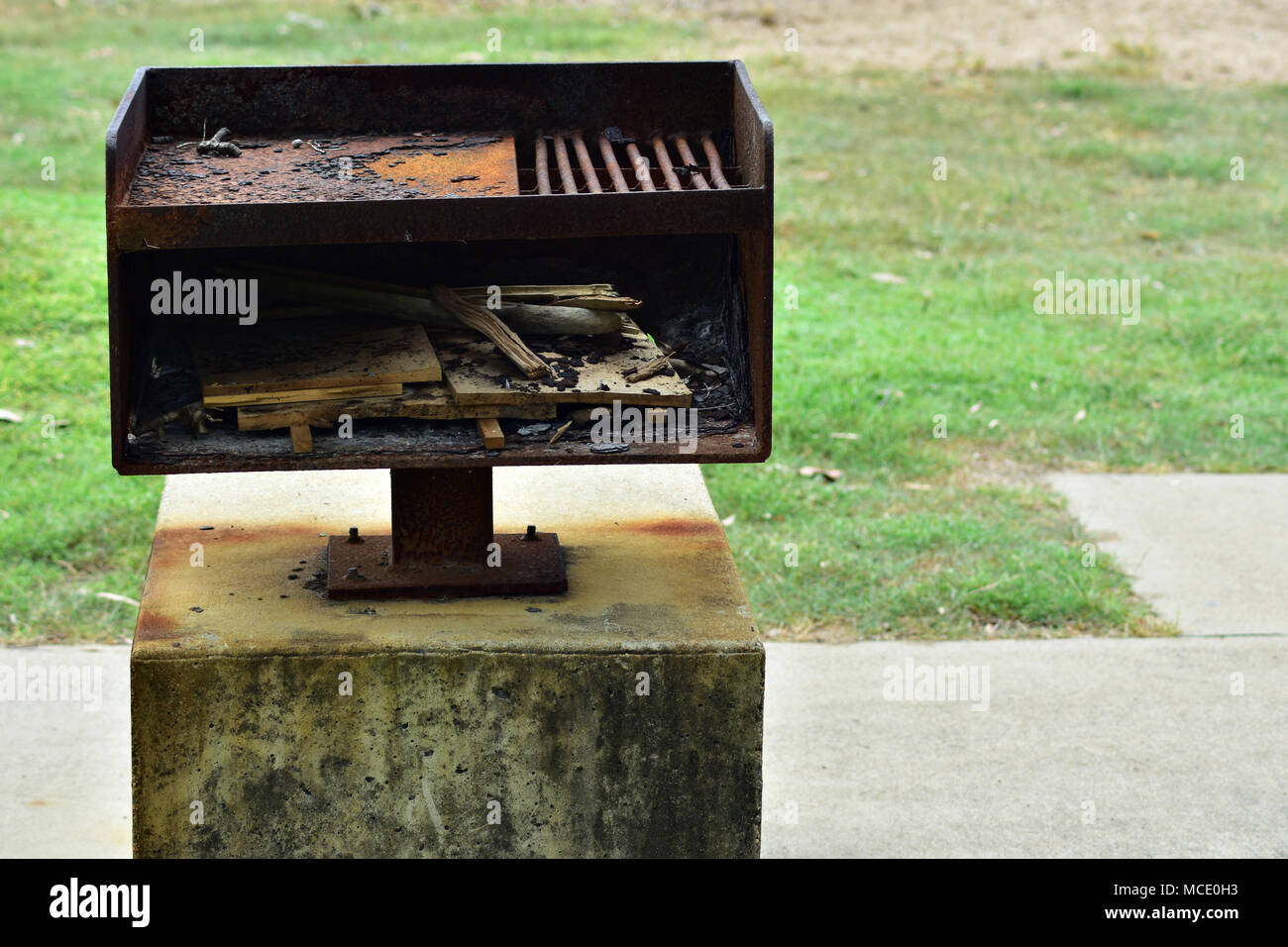 Wood fired bbq Stock Photo - Alamy