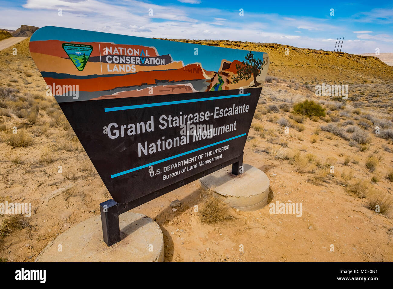 Grand staircase escalante national monument sign hi-res stock ...