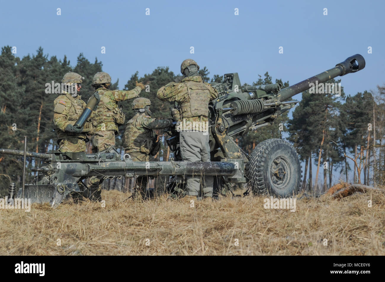 U.S. Army Paratroopers, assigned to Battery A, 4th Battalion, 319th Airborne Field Artillery ...