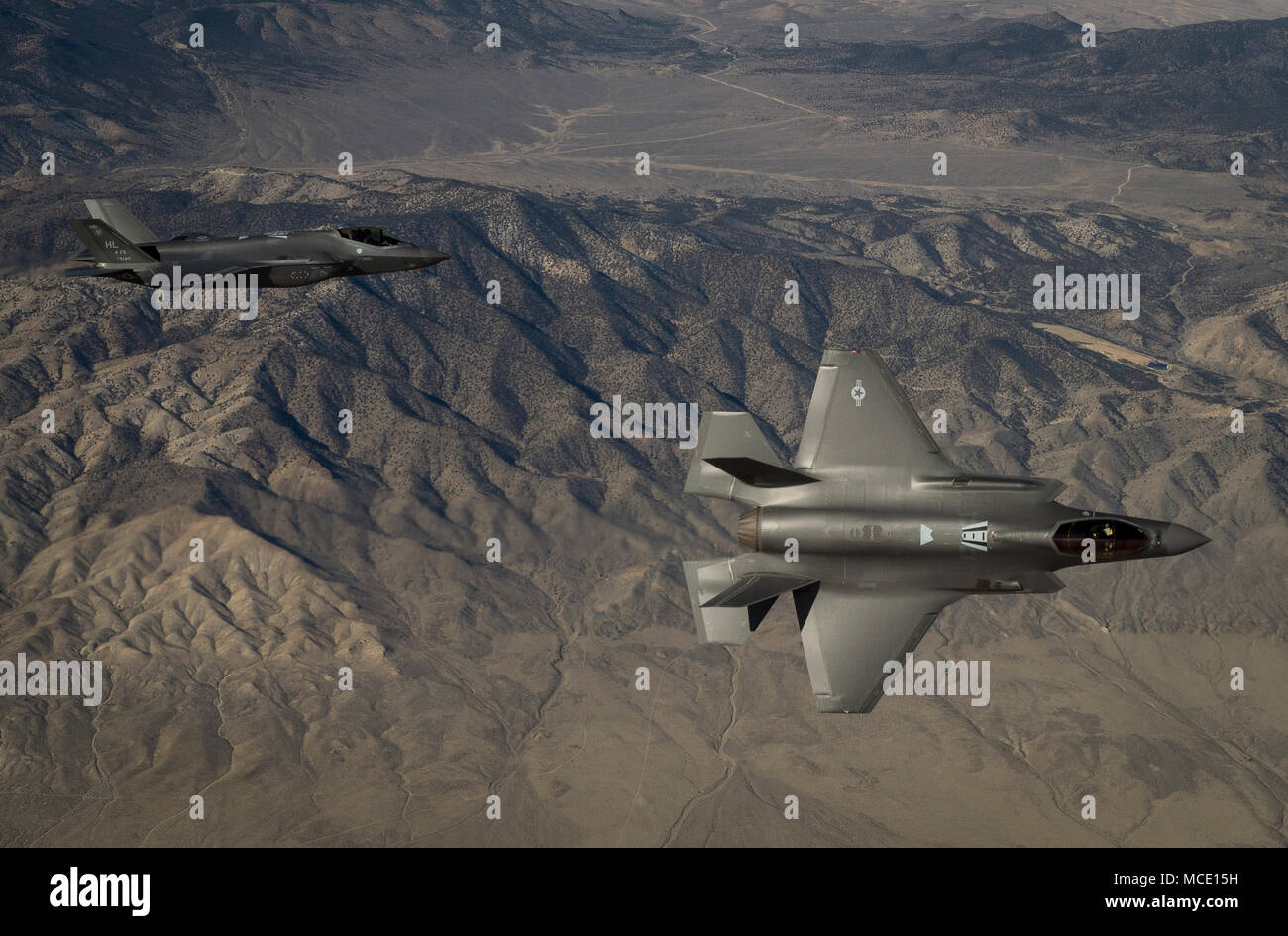 Two U.S. Air Force F-35A Lightning IIs, assigned to the 4th Fighter ...