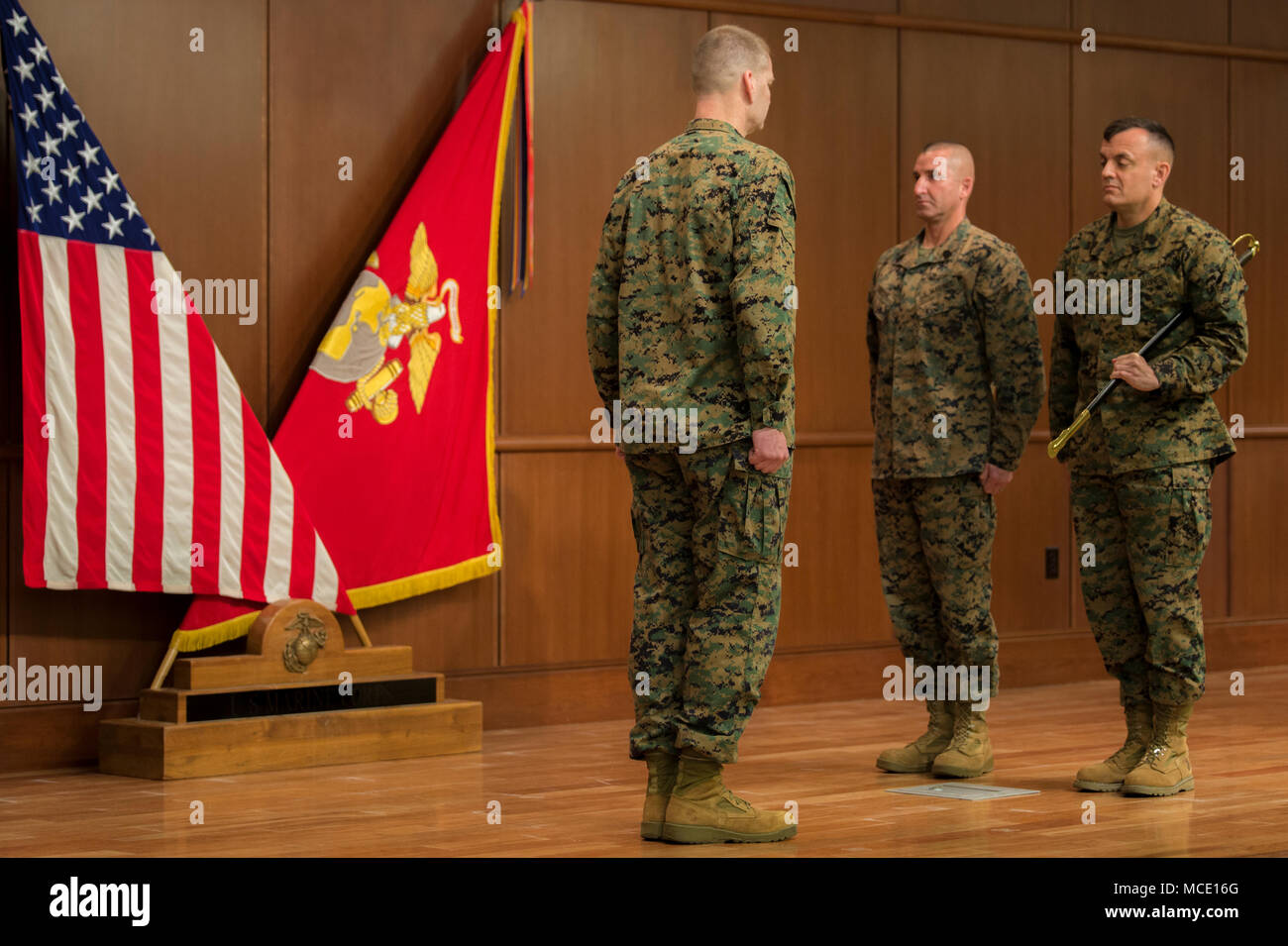 Col. Derrick R. Heyl (left), commanding officer of Headquarters ...