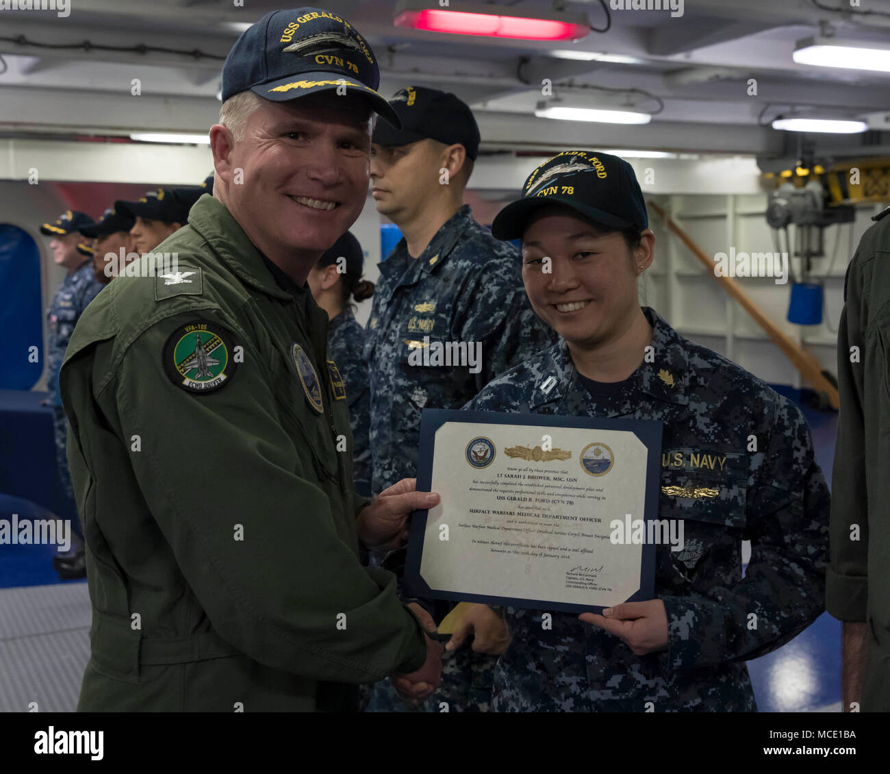 NORFOLK, Va. (Feb. 27, 2018) -- Lt. Sarah Brower, USS Gerald R. Ford's ...