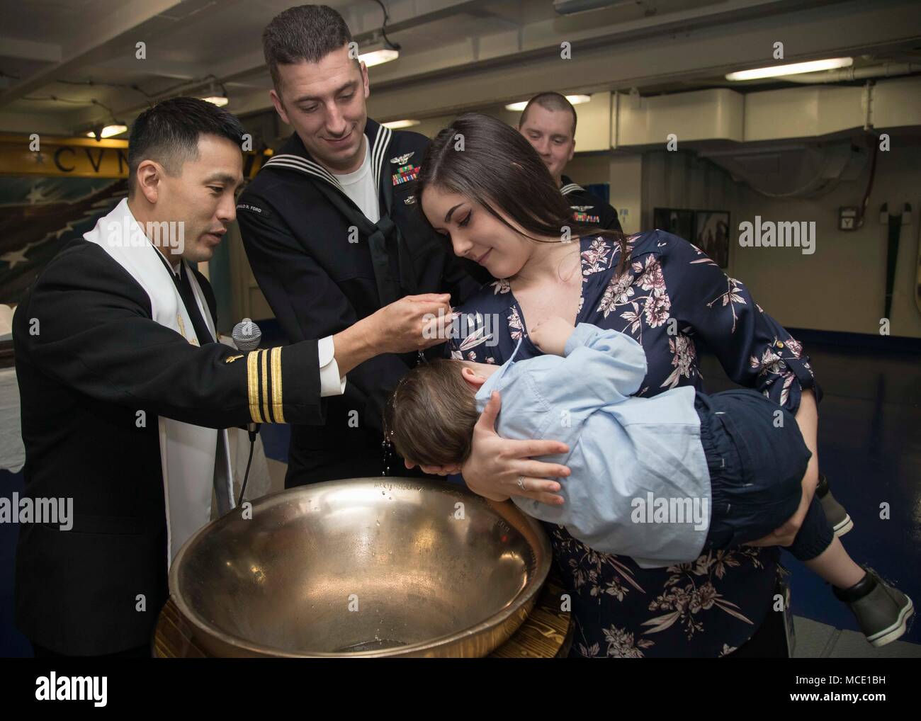 NORFOLK, Va. (Feb. 27, 2018) -- Lt. Cmdr. David Kim, a USS Gerald R ...