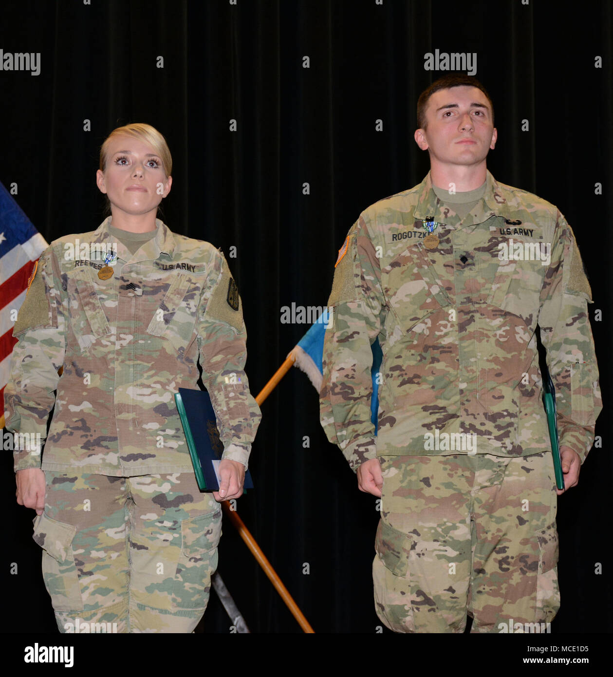 Sgt. Jennifer Reeves and Spc. Brady Rogotzke, both assigned to B ...