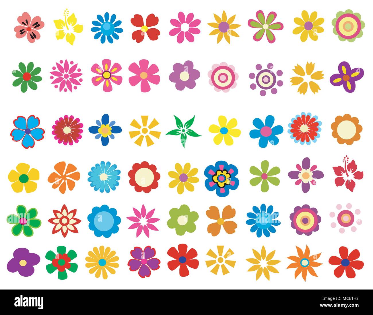 colorful spring flowers vector illustration Stock Vector Image & Art ...