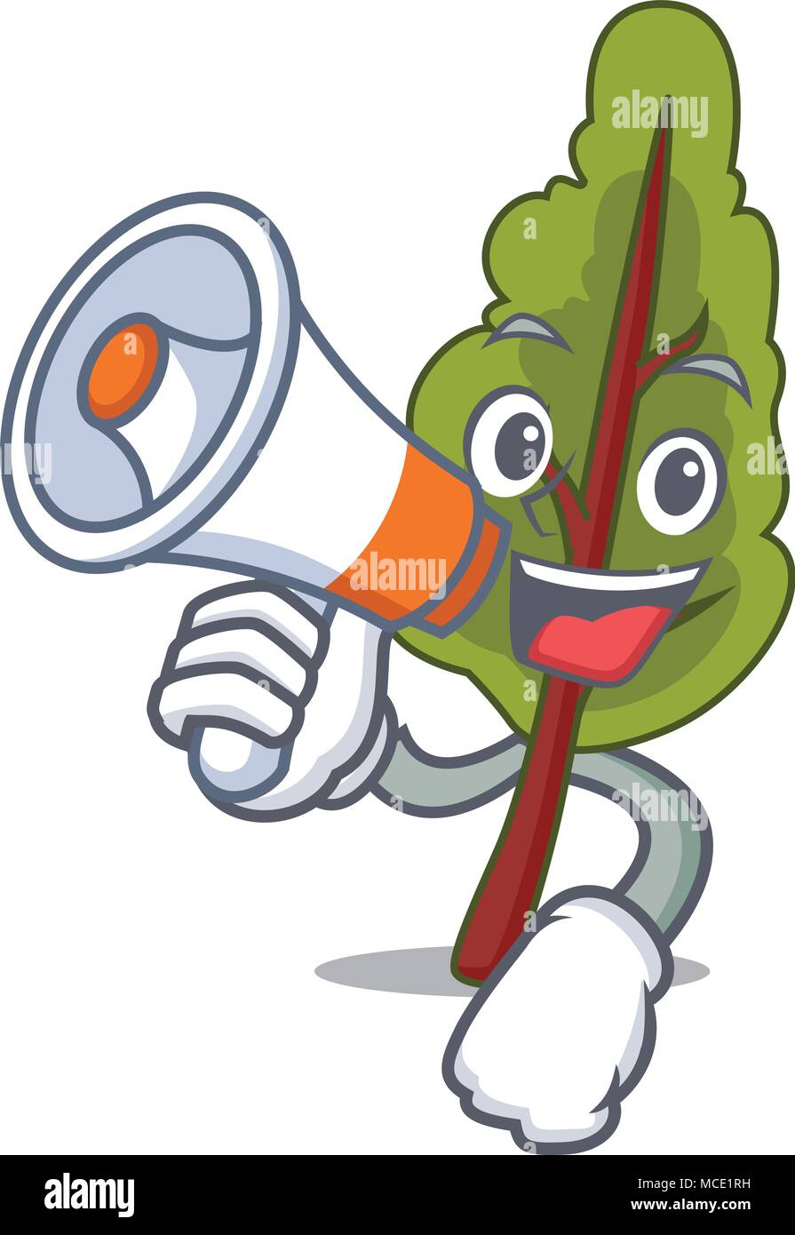 With megaphone chard character cartoon style vector illustration Stock ...
