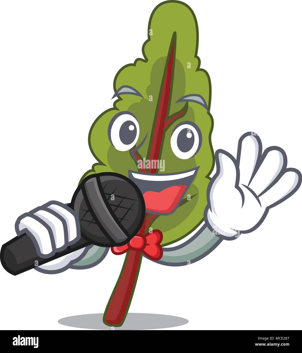 Singing chard mascot cartoon style vector illustration Stock Vector ...