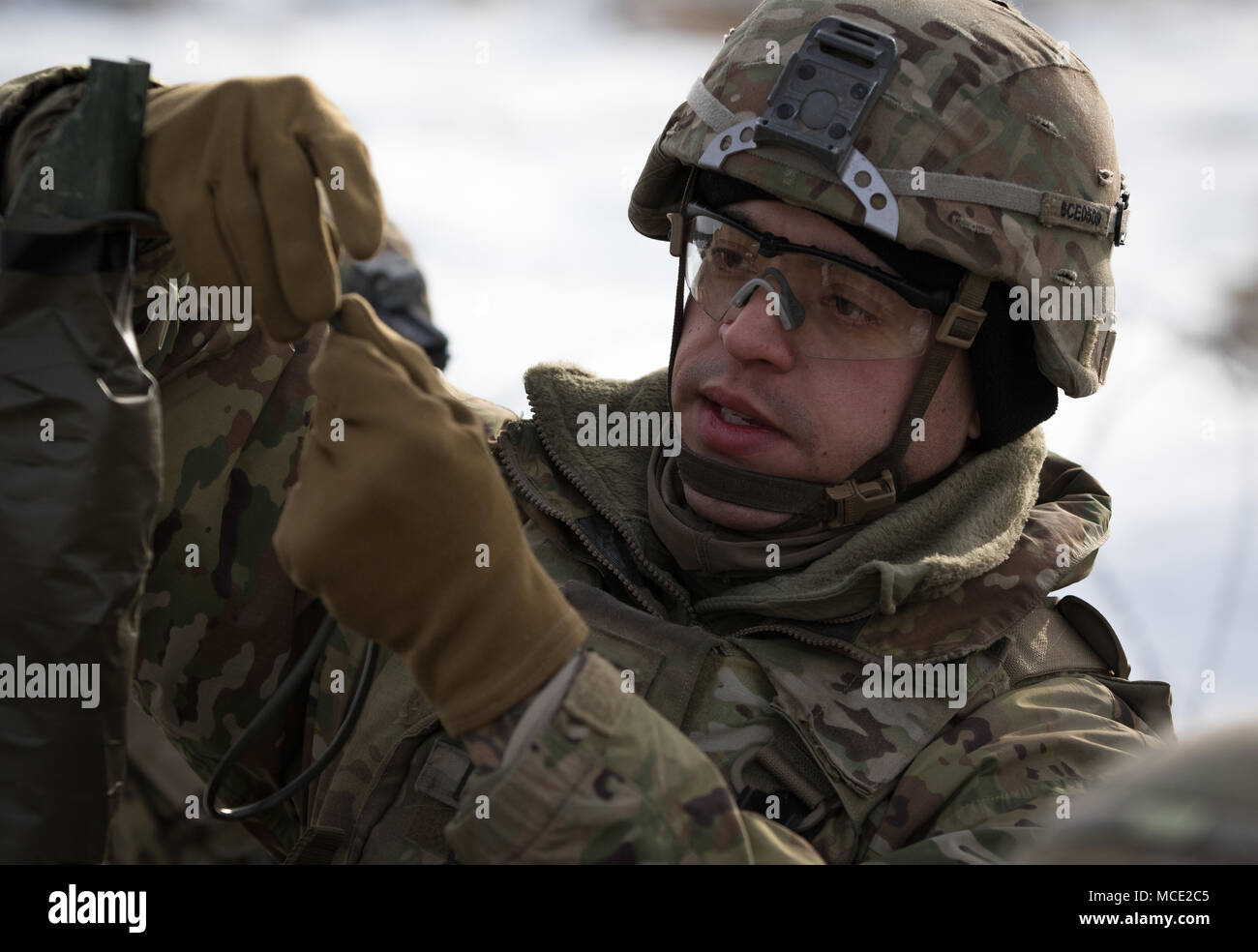 U.S. Army Sgt. Anthony Espinal, a combat engineer assigned to 3rd ...