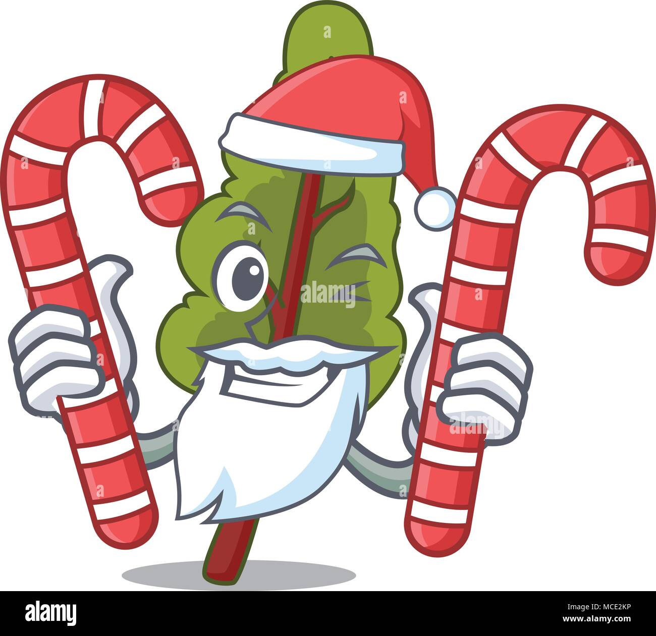 Santa with candy chard mascot cartoon style vector illustration Stock ...