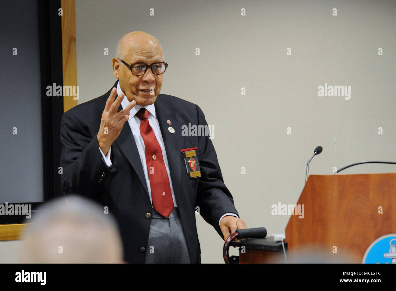 180222-N-UH269-065 ARLINGTON (Feb. 22, 2018) Retired Master Gunnery Sgt ...