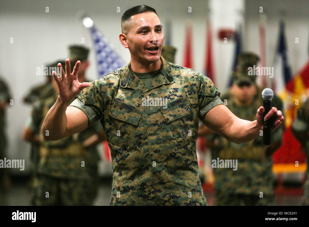 U.S. Marine Corps Sgt. Maj. Oscar Gomez, outgoing sergeant major ...
