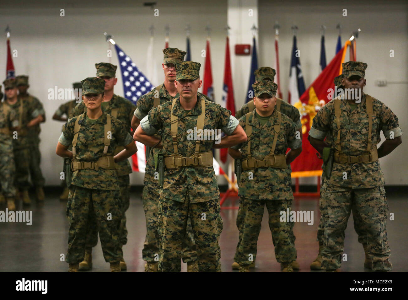 U.S. Marine Corps Master Sgt. Ryan Roberthon, the commander of troops ...