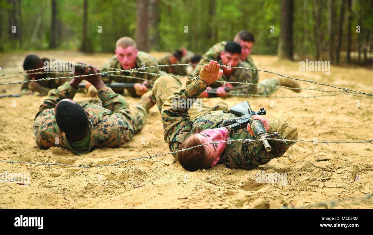 Marines Maneuver Through An Obstacle During The Combat Endurance Course