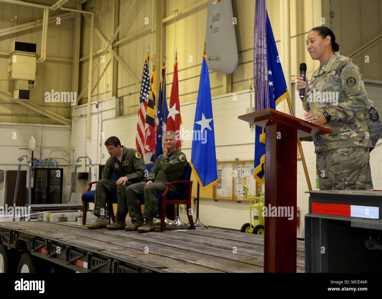 Members of the 175th Wing gathered for a change of command ceremony ...