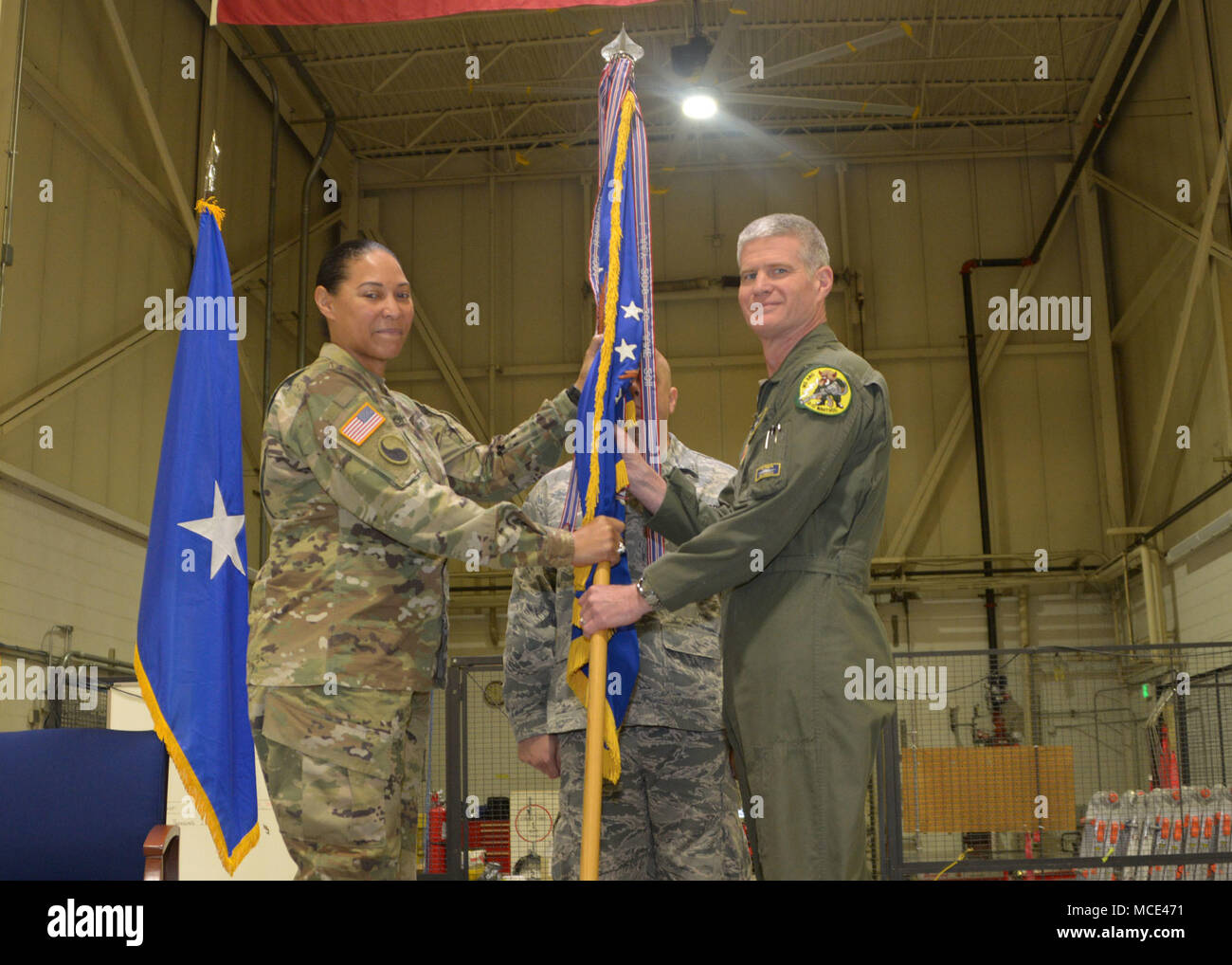 U.S. Air Force Brig. Gen. Paul Johnson (right), 175th Wing commander ...