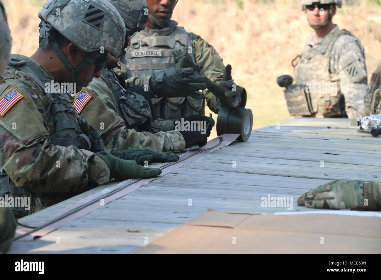 A squad of combat engineers assigned to B Company, 9th Brigade Engineer ...