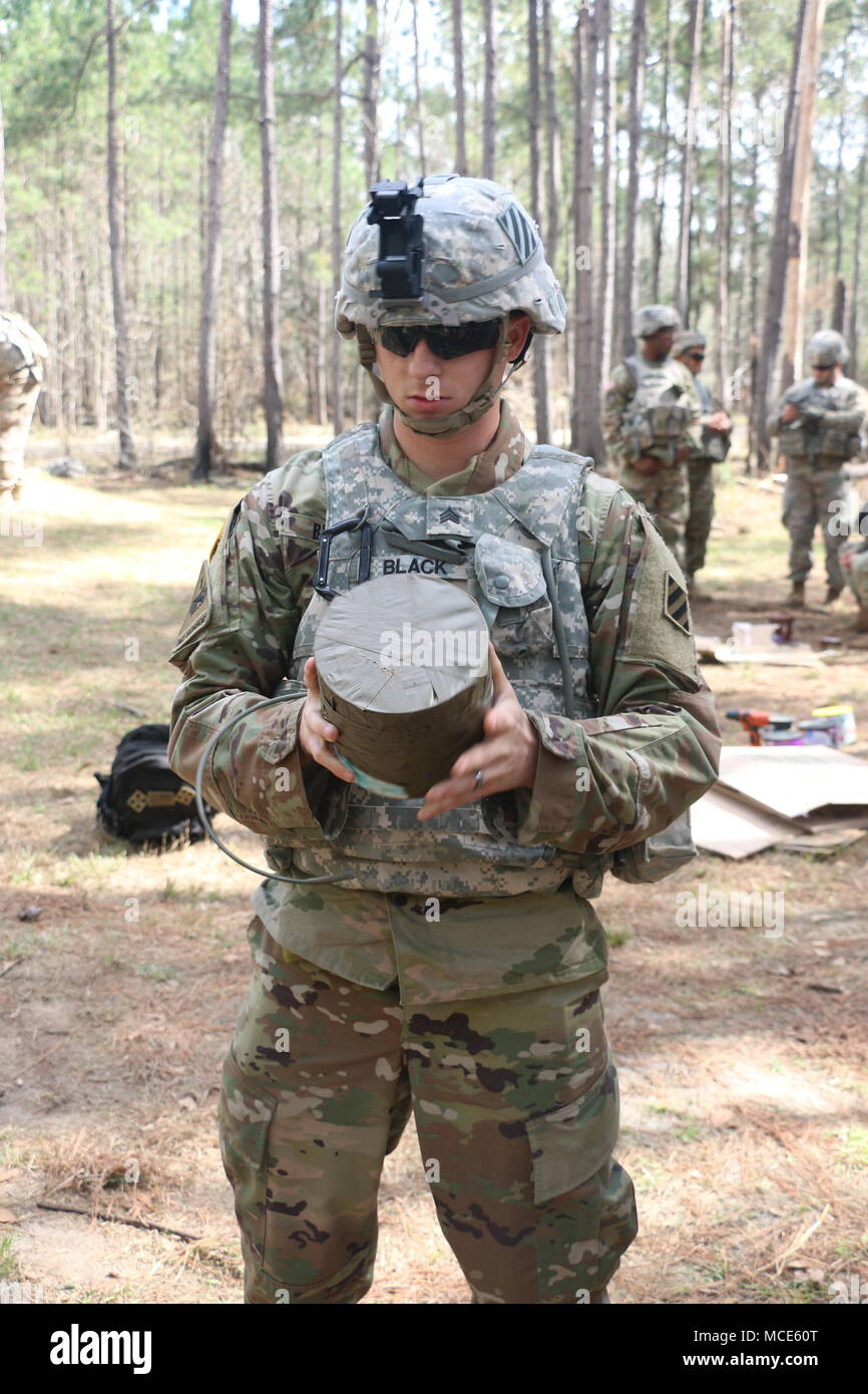 Sgt. Aaron Black, a combat engineer assigned to B Company, 9th Brigade ...